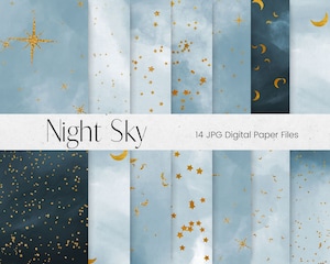 Moon and Stars Celestial Clip Art Set, Abstract Clipart, Boho Graphics ...