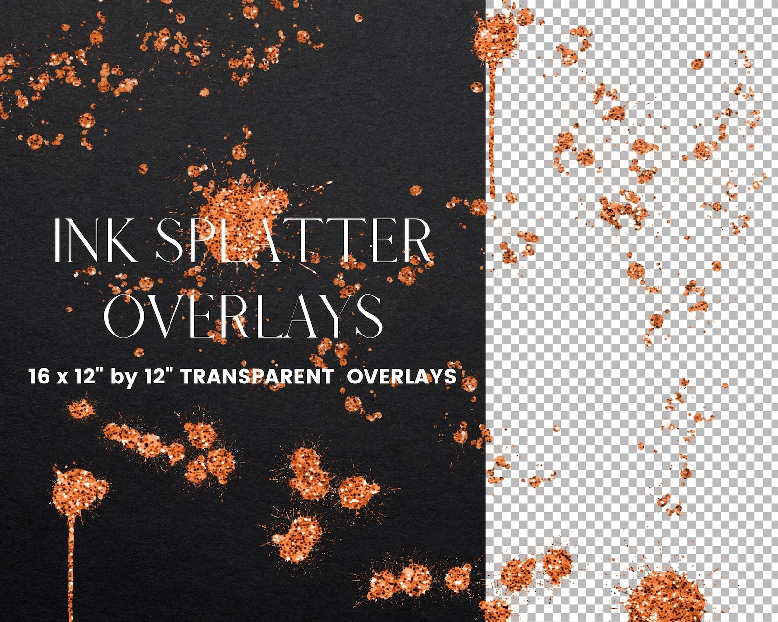 Copper Ink Splatter Overlays Copper Foil Ink Dot Clipart - Etsy