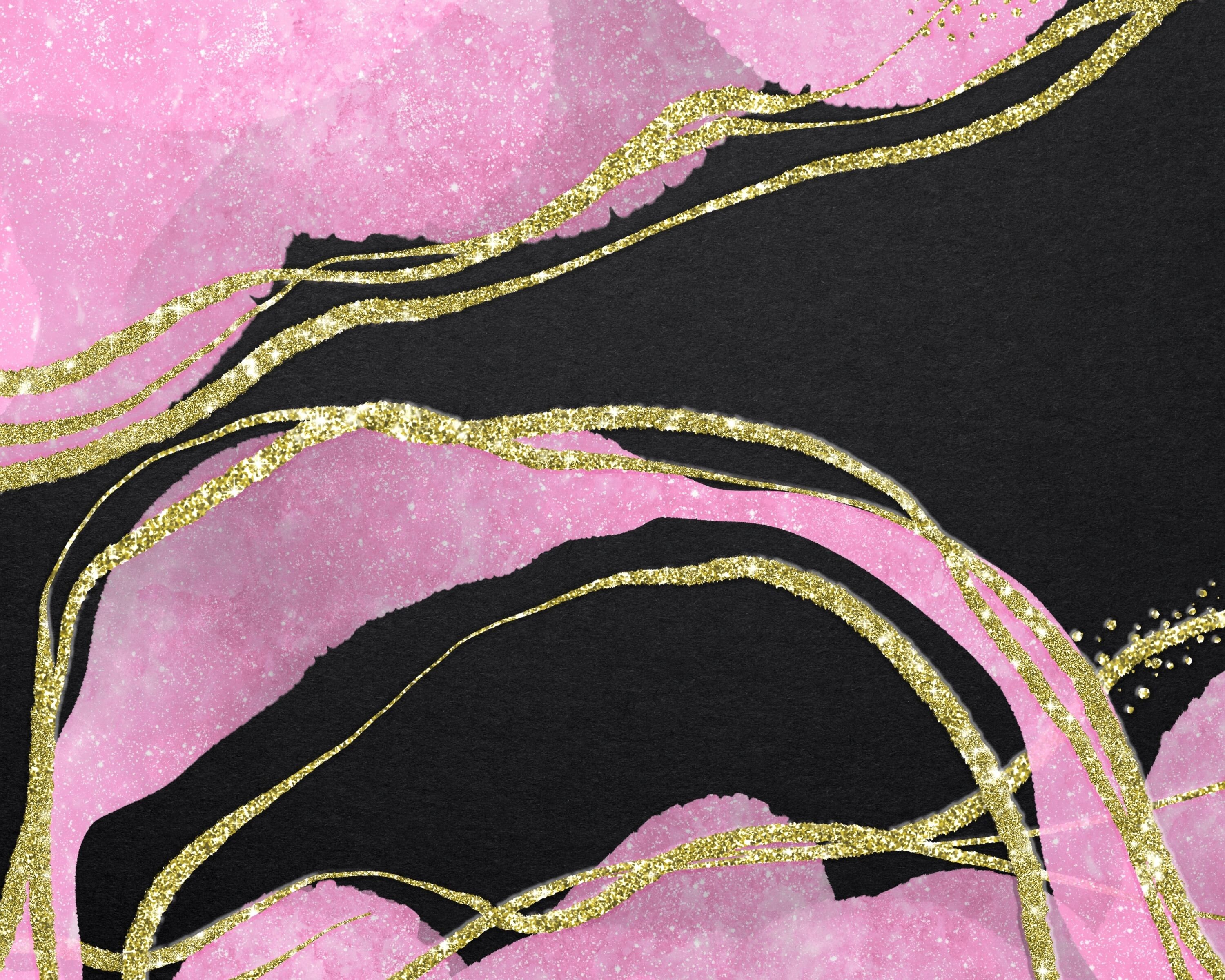 Sparkling Borders Clipart Glowing Pink and Gold Glitter - Etsy