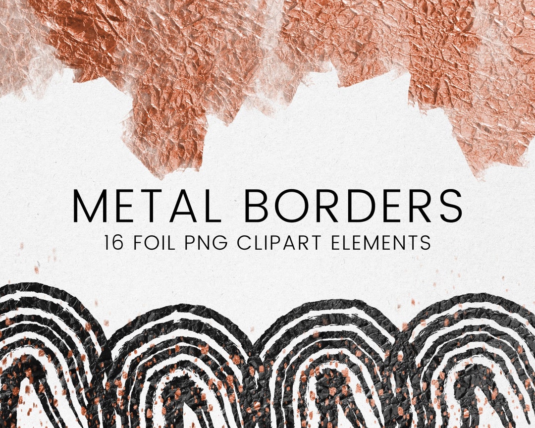 Copper Foil Borders Clipart, Black Metal Borders, Metal Frames, Wedding ...