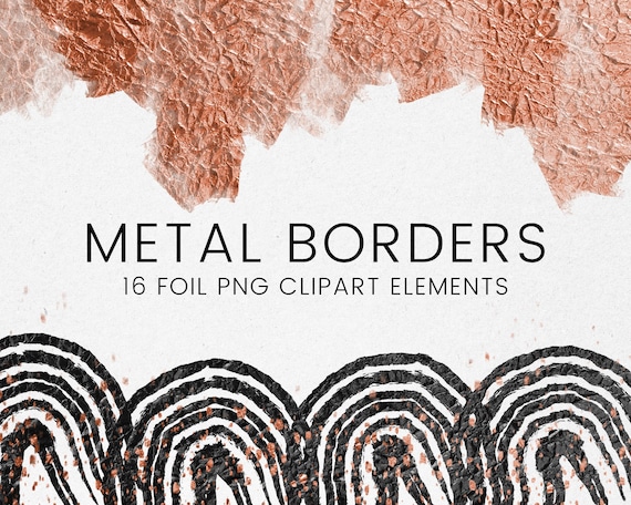 Copper Foil Borders Clipart Black Metal Borders Metal | Etsy