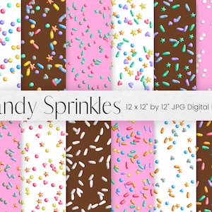 Rainbow Sprinkles Digital Paper Pattern, Cake Sprinkle Textures, Cake ...