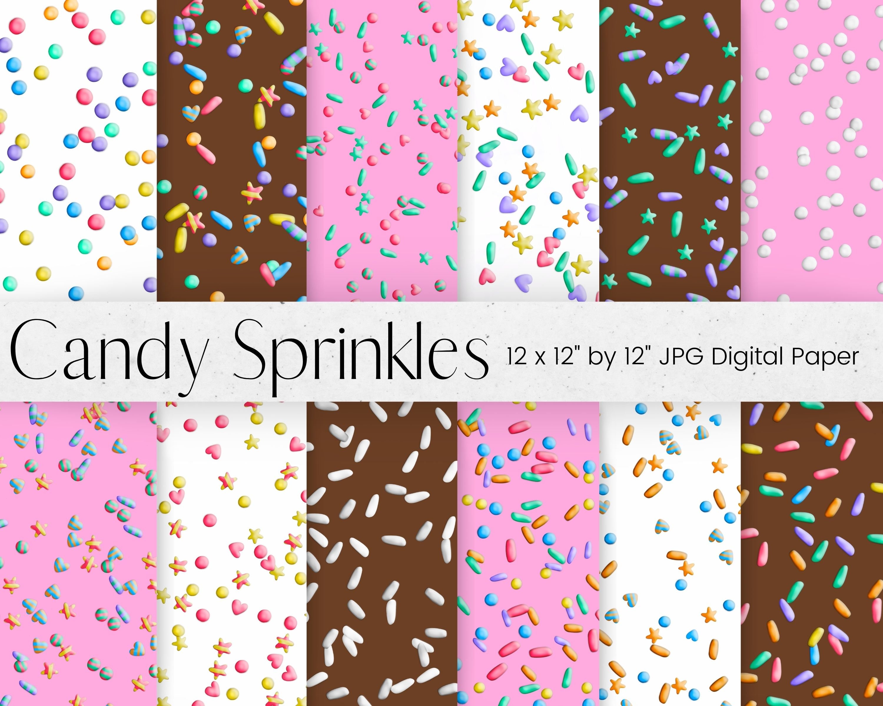 Rainbow Sprinkles Digital Paper Pattern Cake Sprinkle - Etsy