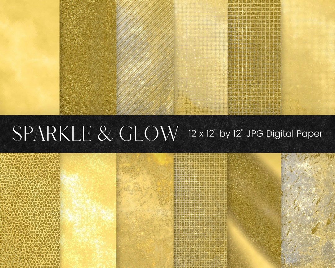 Gold Sparkling Digital Paper Packs, Glitter Pattern, Shimmer Textures ...