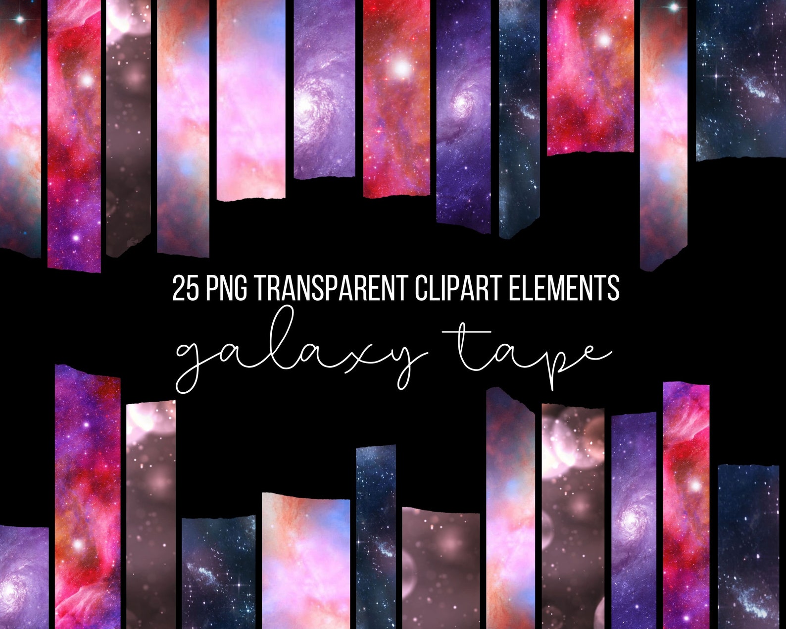 25 Space Washi Tape Clipart Digital Galaxy Washi Tape - Etsy Australia