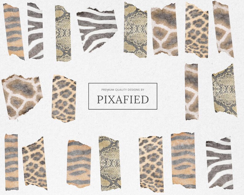 20 Safari Washi Tape Clip Art Animal Print Digital Washi Tape | Etsy