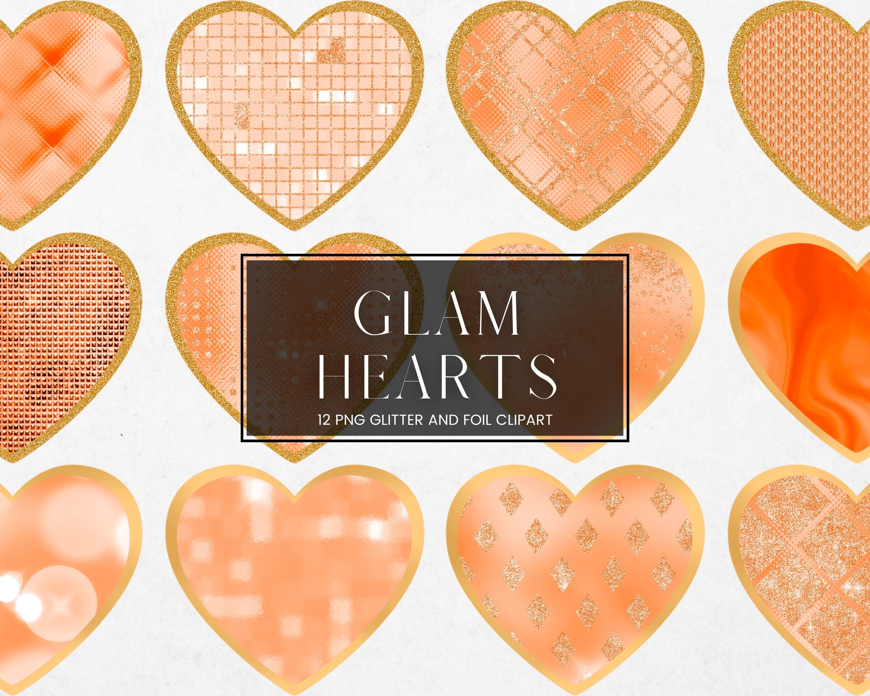 Orange Hearts Clip Art