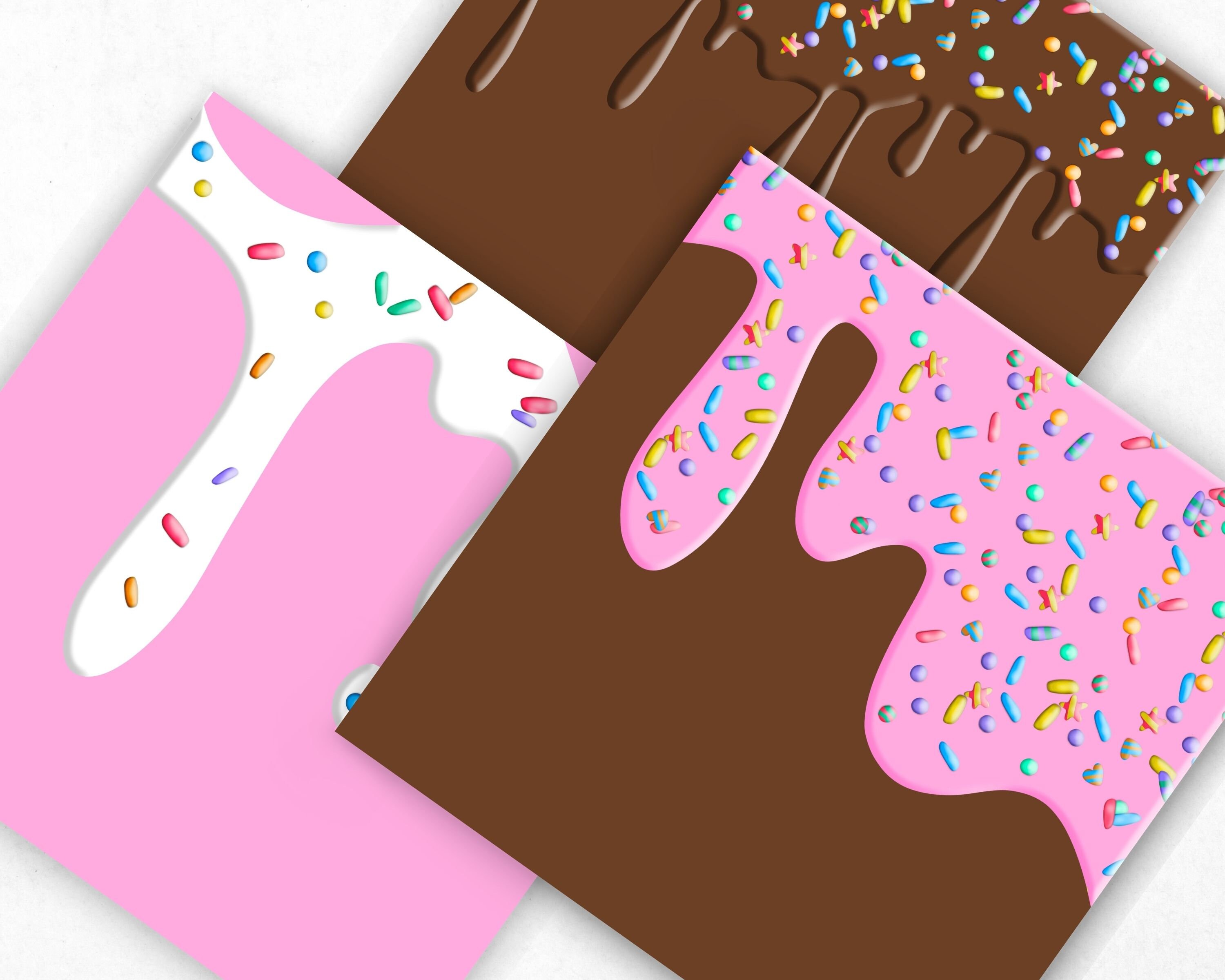 Cake Frosting Dripping Digital Paper Chocolate Strawberry - Etsy