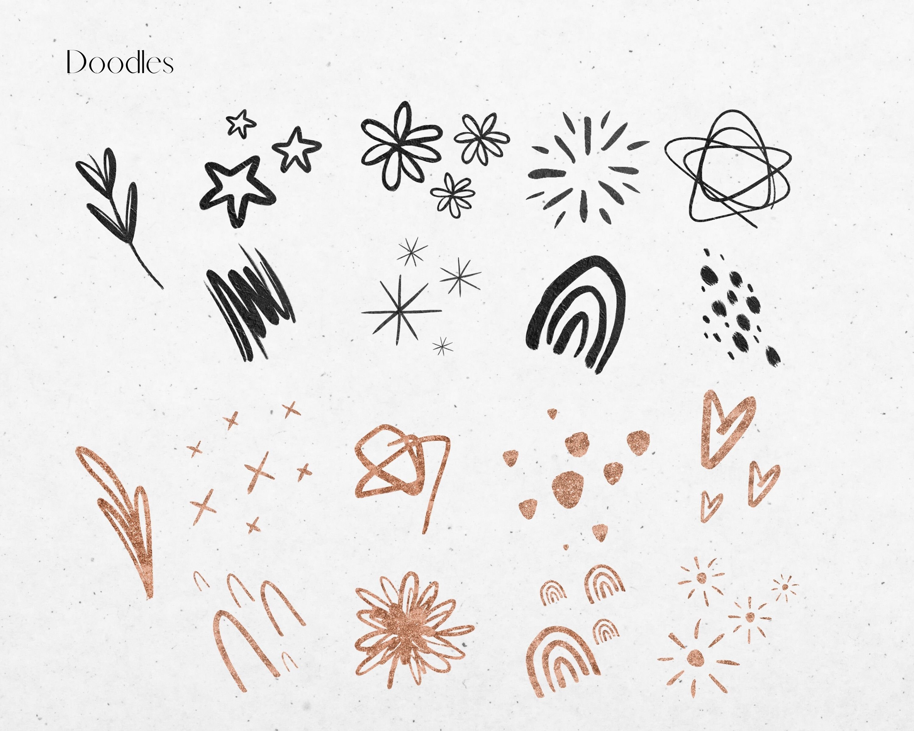 34 Colourful Paint and Glitter Doodle Clipart PNG Blue Orange - Etsy