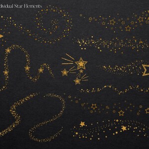 21 Gold Glitter Stars Clipart Set, Gold Glitter Star Frames and Borders ...