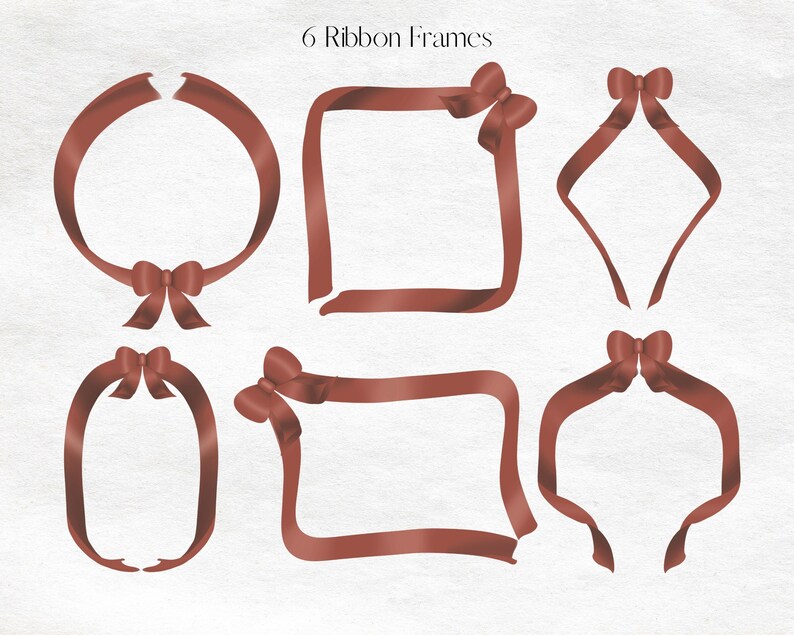 Red Ribbon Frame Clipart Ribbon Clipart Red Bow Digital - Etsy