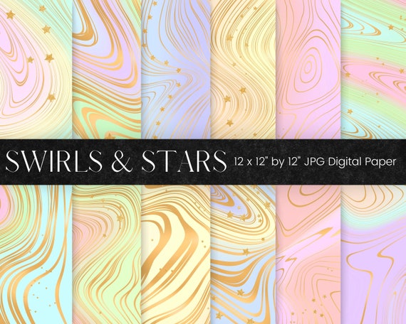 Gold Swirling Rainbow Digital Paper Gold Foil Agate Pattern - Etsy