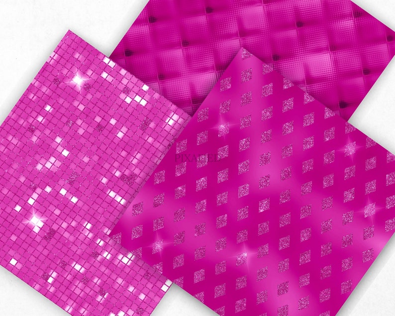 Hot Pink Glam Digital Paper, Foil Luxury Textures, Glitter Background ...