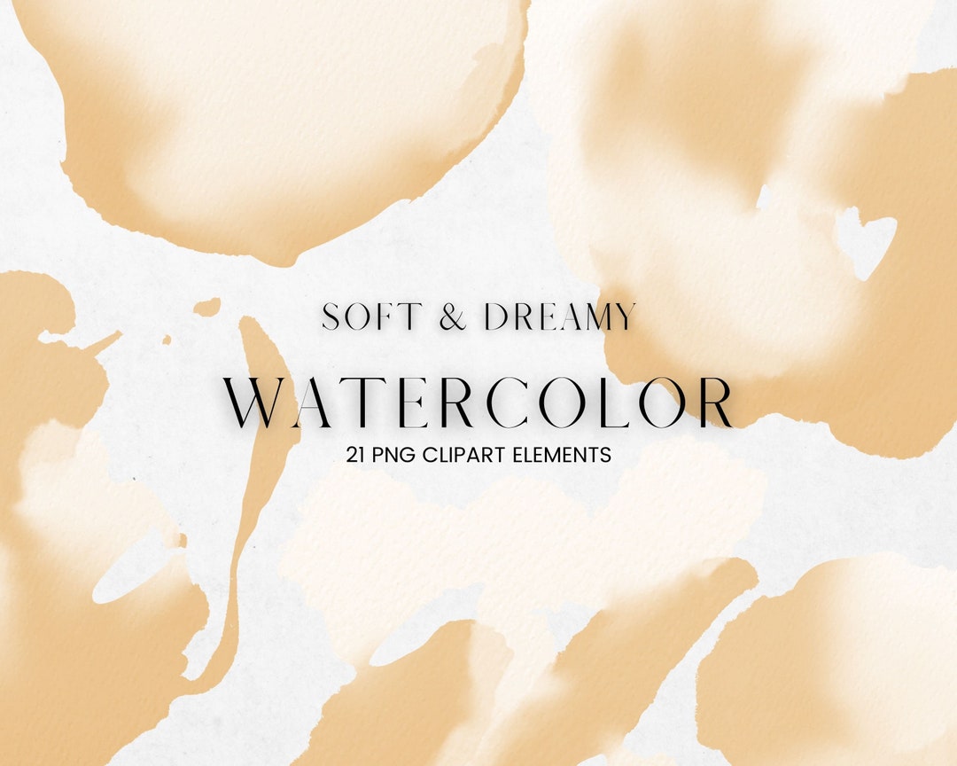 Watercolour Clip Art Set, Orange Paint Splash, White PNG Brush Stroke ...