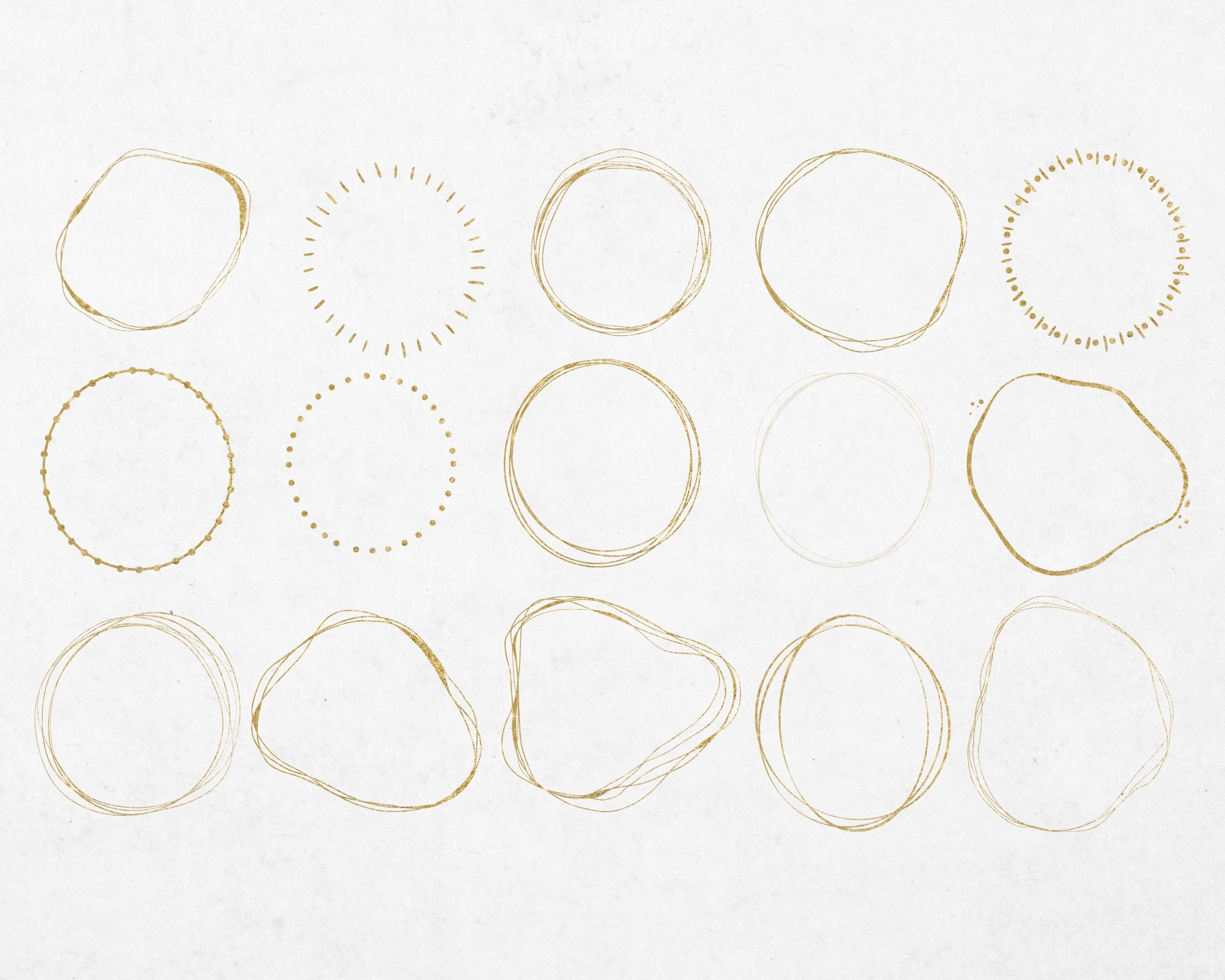 Watercolour and Glitter Circle Clipart, Sparking Gold Glitter Circle ...