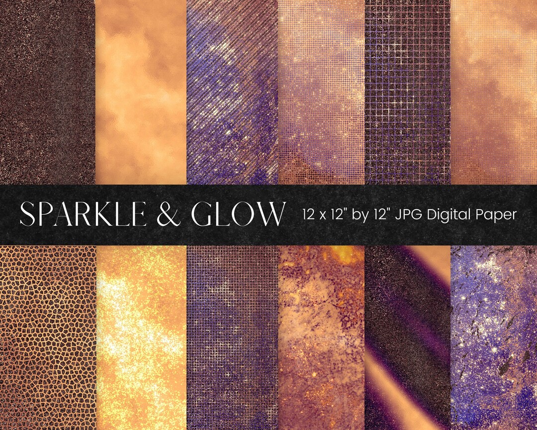 Purple Sparkling Digital Paper Packs, Glitter Pattern, Shimmer Textures ...
