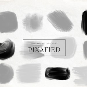 Black and Grey Watercolor Paint Brushstroke Clipart, Gold Glitter Stars ...