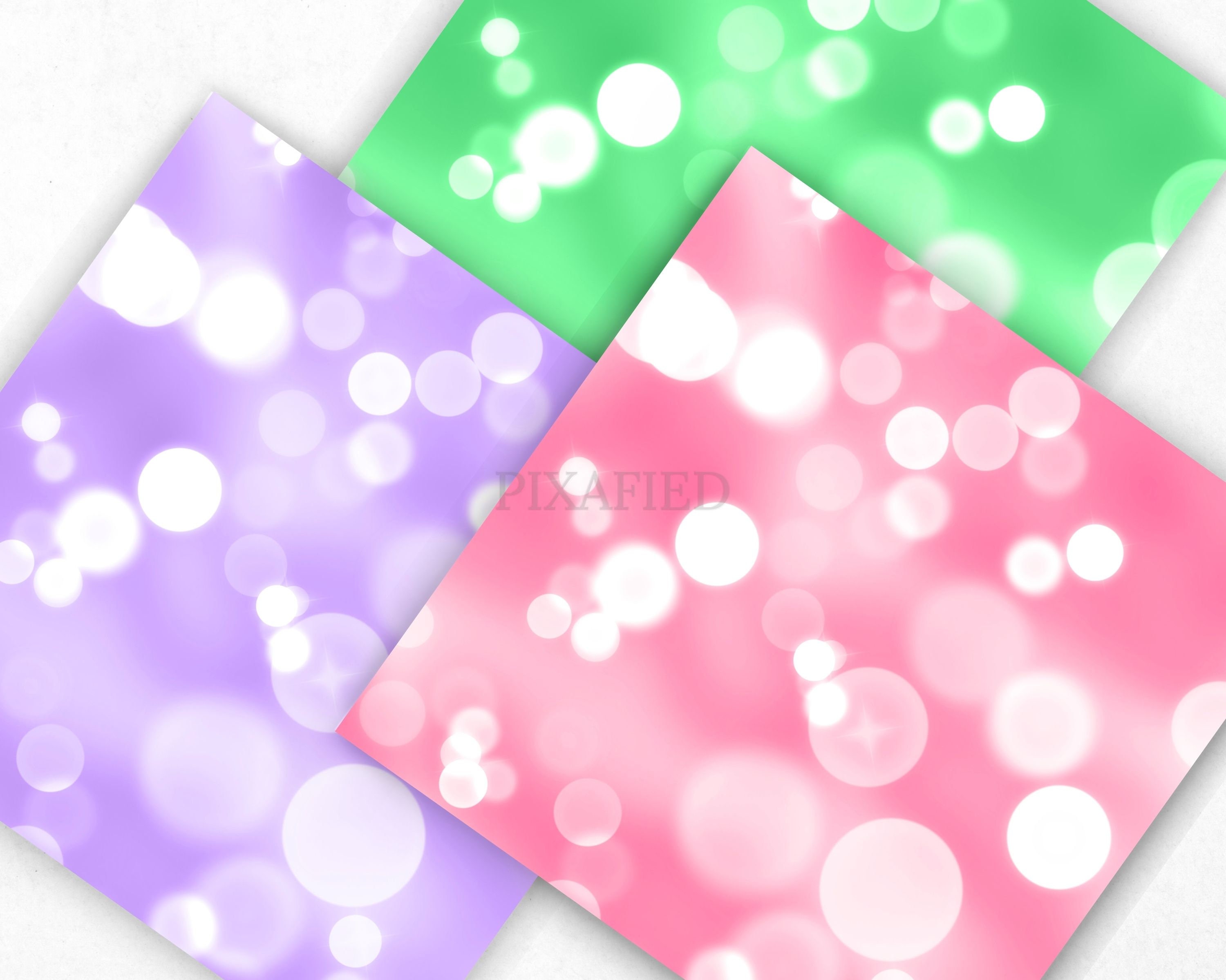 Colourful Bokeh Digital Paper, Pink Blue Green Digital Scrapbooking ...