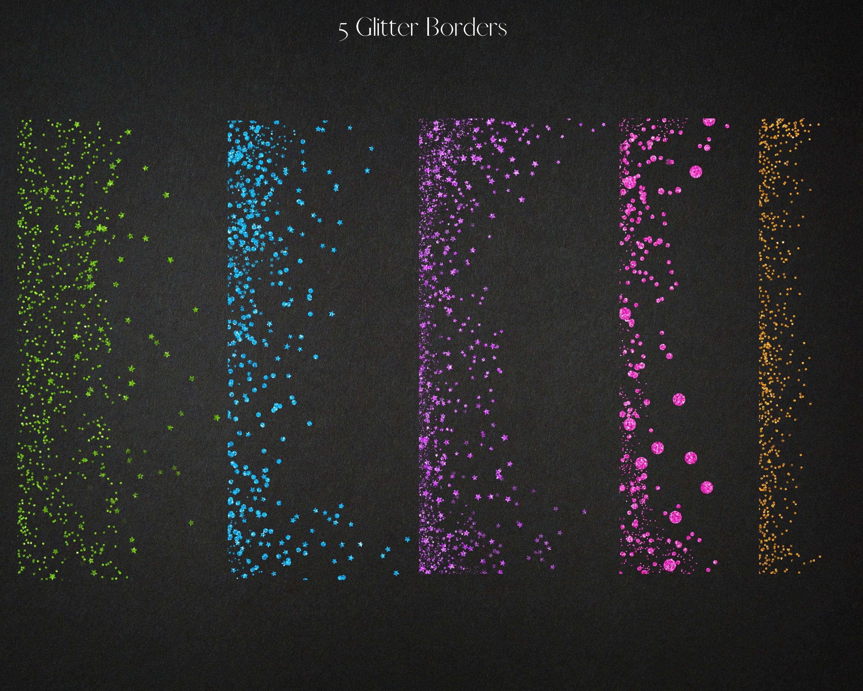 Neon Borders Clipart Glitter Star Liquid Borders Watercolour - Etsy