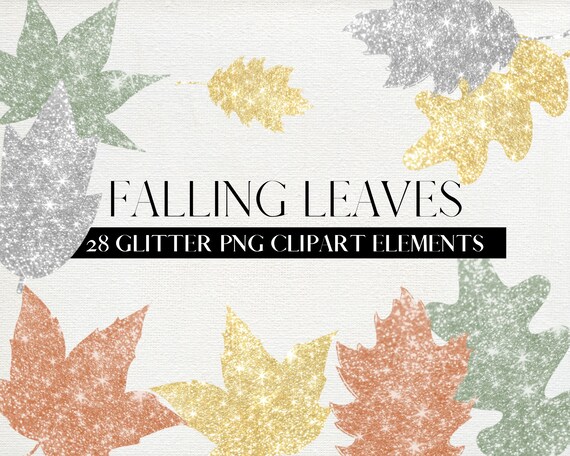 28 Fall Clipart Glitter Autumn Leaves Gold Silver Bronze - Etsy