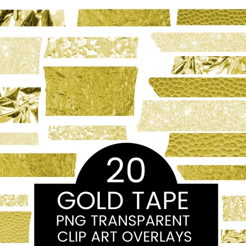 Gold Digital Washi Tape Clipart Clip Art Frame Graphics for - Etsy