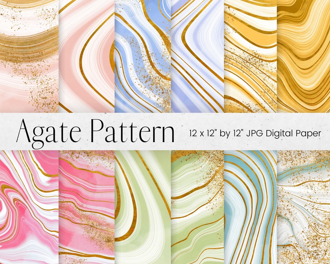 Agate Digital Paper, Gold Glitter and Agate Pattern Background , Pink ...