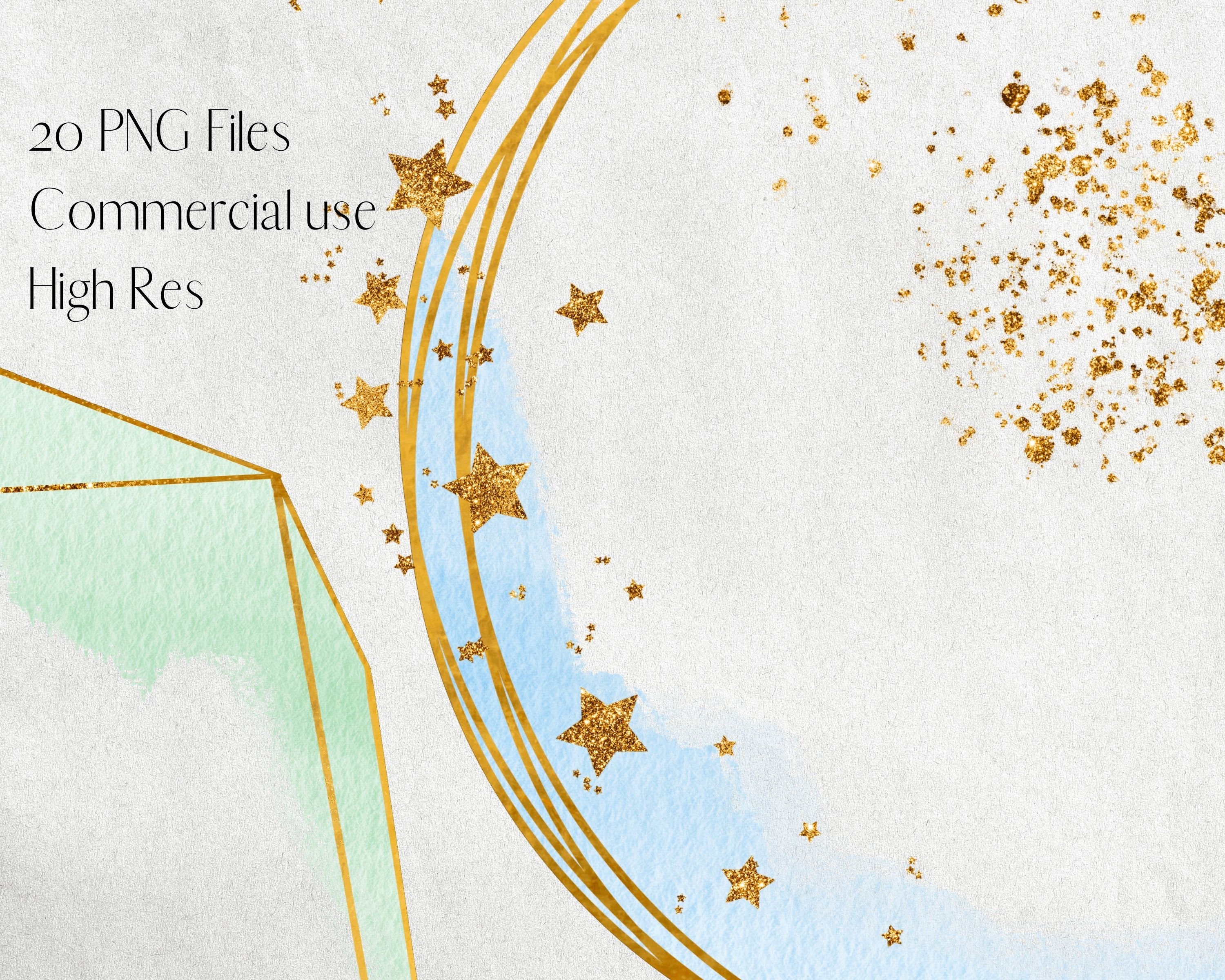 Gold Glitter and Watercolour Frame Clipart Green Frame PNG - Etsy Canada