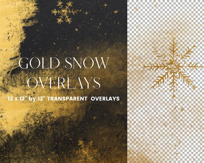 Gold Falling Winter Snow Overlay Falling Gold Foil Snow - Etsy