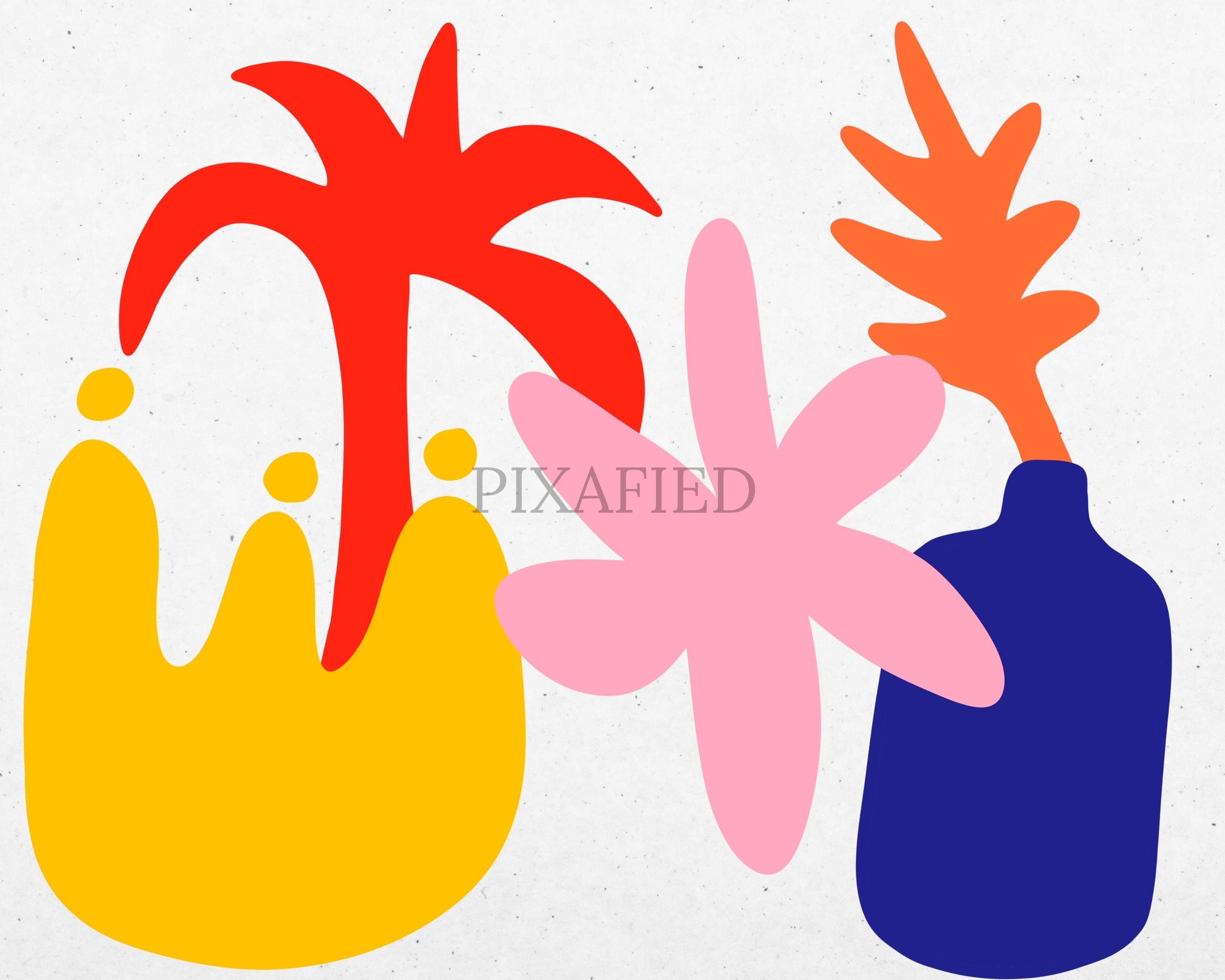 Abstract Boho Clipart, Bohemian Clipart Shapes, Modern Boho Collage ...