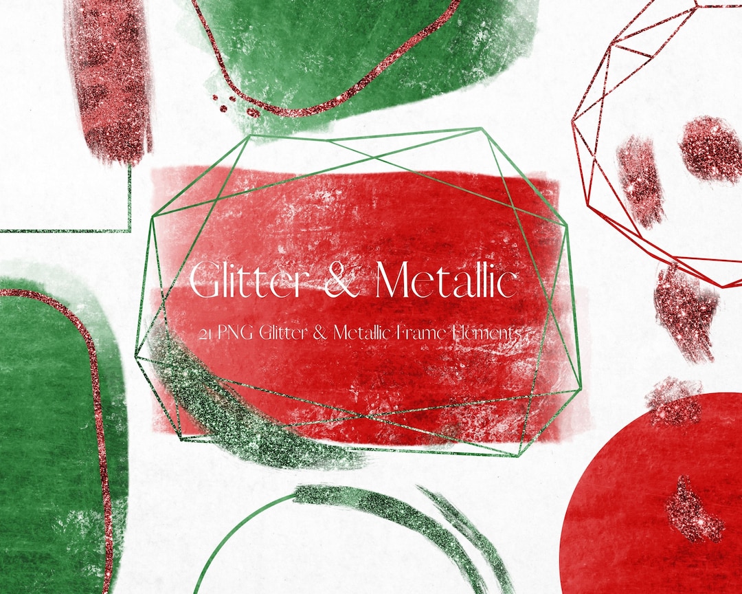 Red and Green Glitter Frame Clipart, Green Glitter, Foil Frames ...