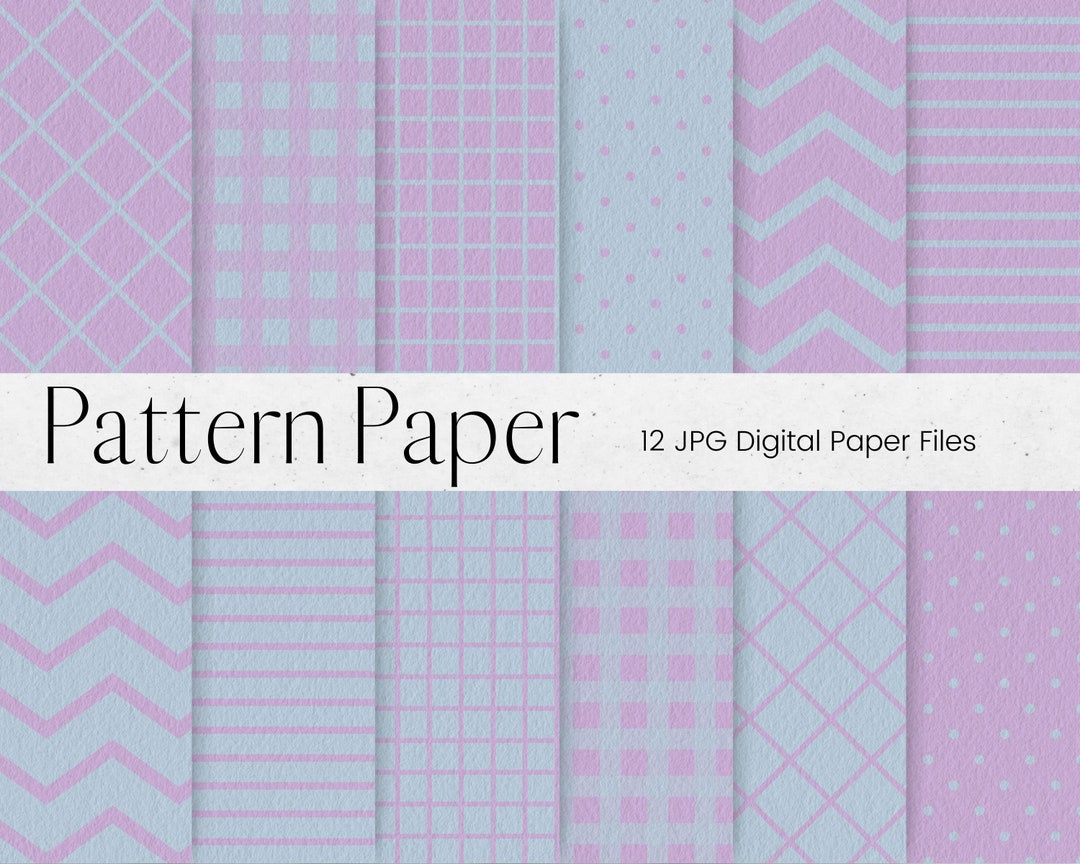 Blue and Purple Pattern Digital Paper, Plaid Paper Pattern, Spot and ...