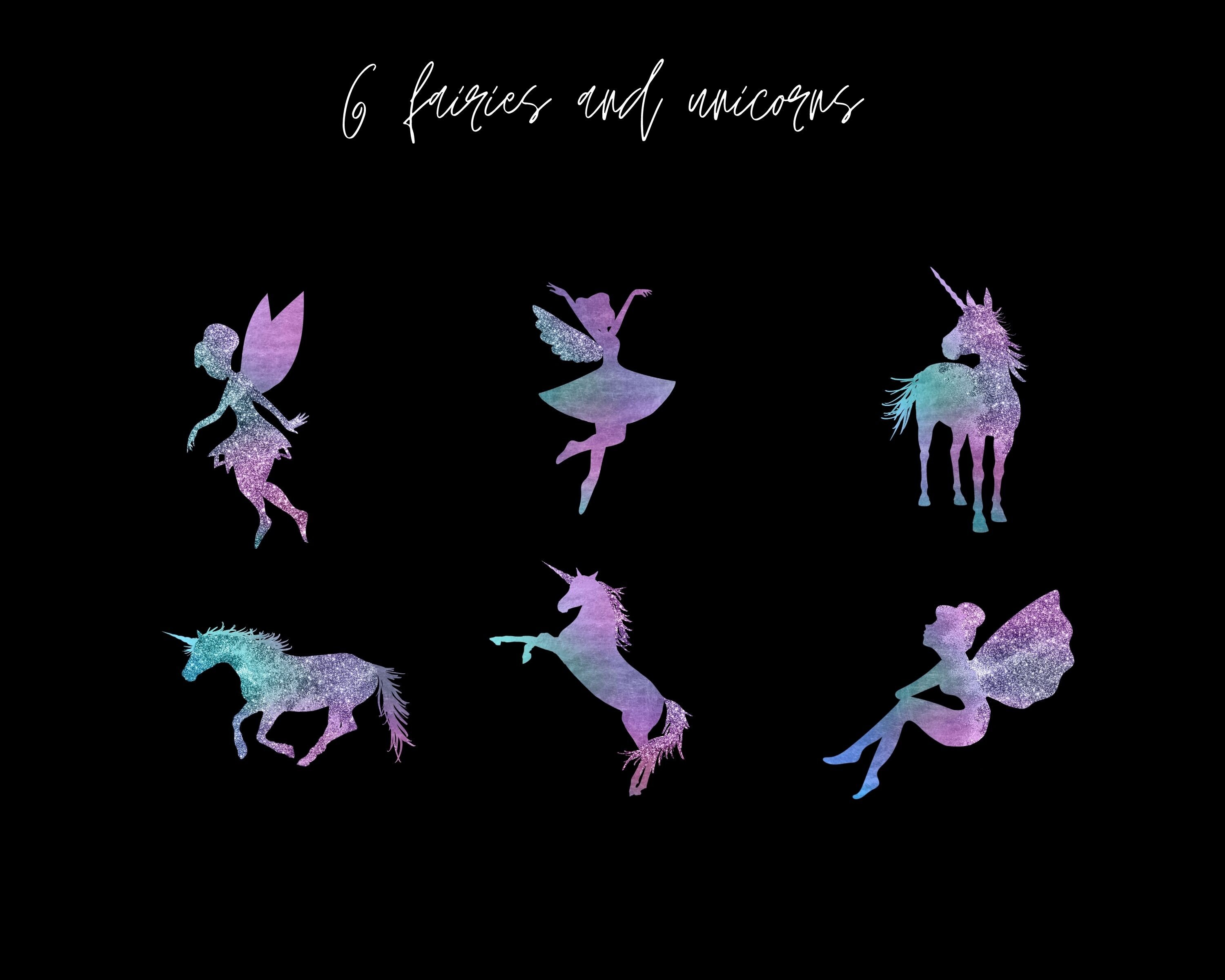 Magical Fairy and Unicorn Glitter Clipart, Pixie Dust Overlay ...