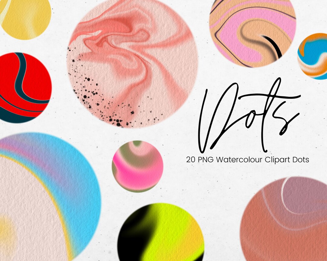 Swirling Paint Dots Clipart, Circle Paint Spot Brush Stroke Clip Art ...