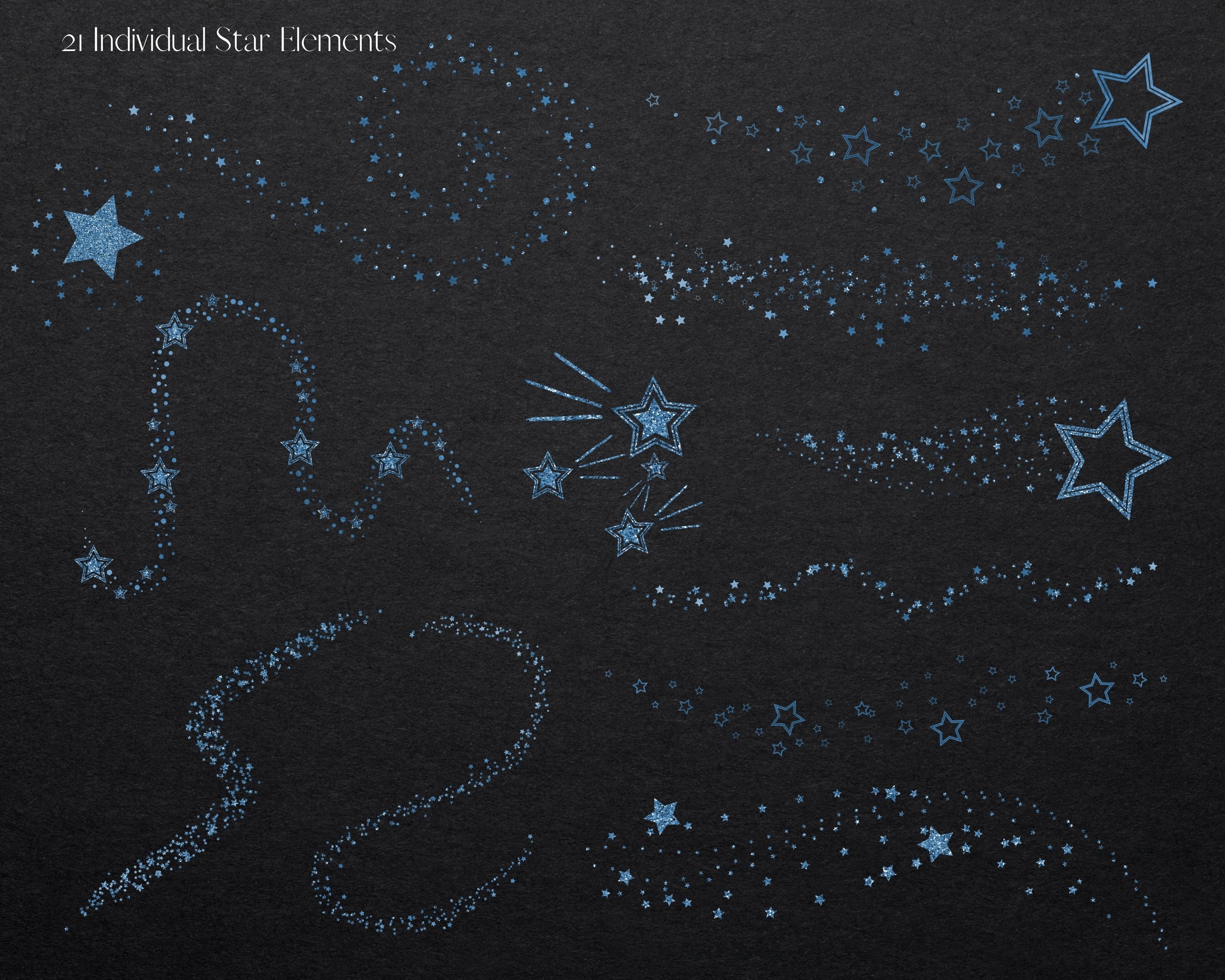 21 Blue Glitter Stars Clipart Set Blue Glitter Star Frames - Etsy