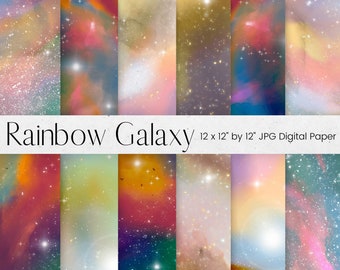 Galaxy Digital Paper Pattern Watercolour Celestial Scrapbook | Etsy