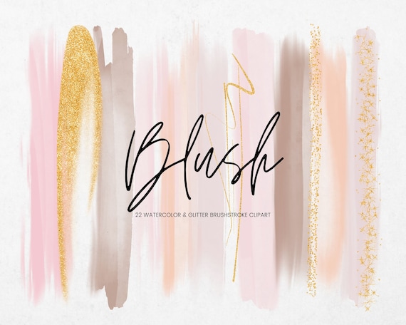 Blush Pink Watercolor Brush Stroke Clip Art Transparent PNG - Etsy