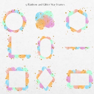Rainbow Frames Clipart, Square, Painted Circle Borders, PNG Transparent ...