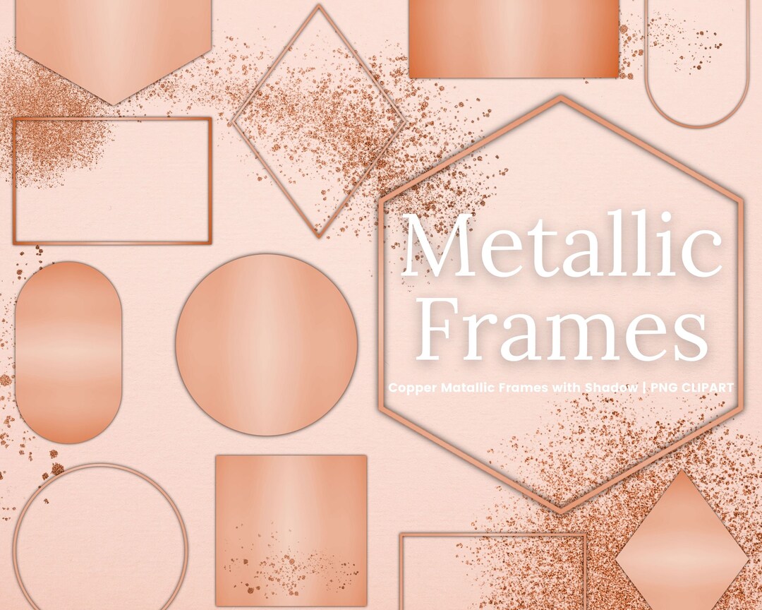 Copper Frame Clipart, Copper Frames Circle Square, Overlays ...