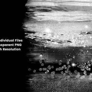 Black and Silver Glitter and Foil Brushstroke Clipart, Sparkling Brush ...