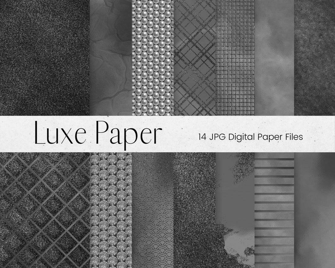 Black Luxury Pattern Digital Paper, Diamond and Pearl Pattern, Glitter ...