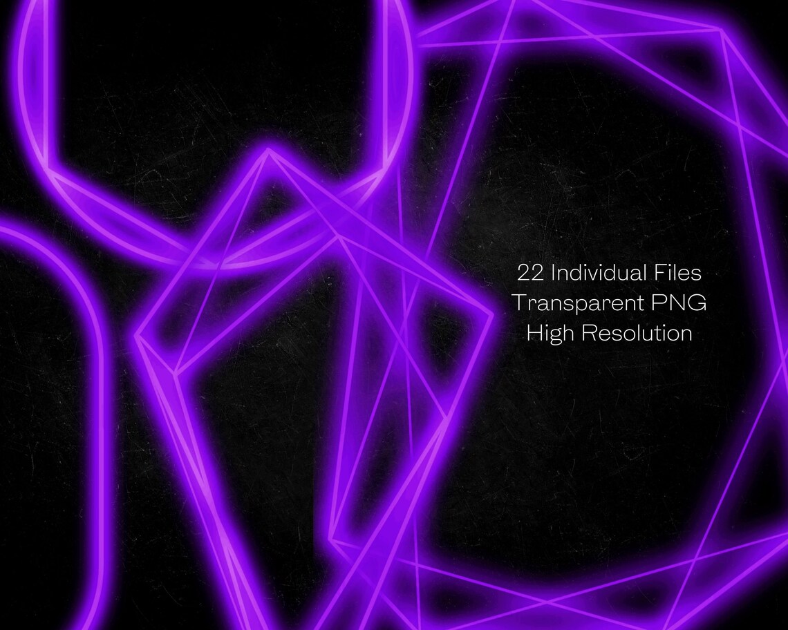 Purple Neon Frame Clipart, Glowing Neon Clipart Overlay, Transparent ...