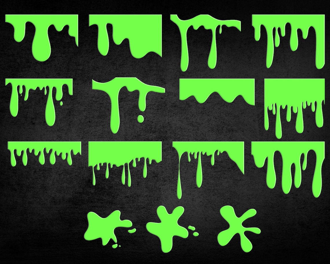 Green Slime Borders Clipart Dripping Slime Border Overlays - Etsy