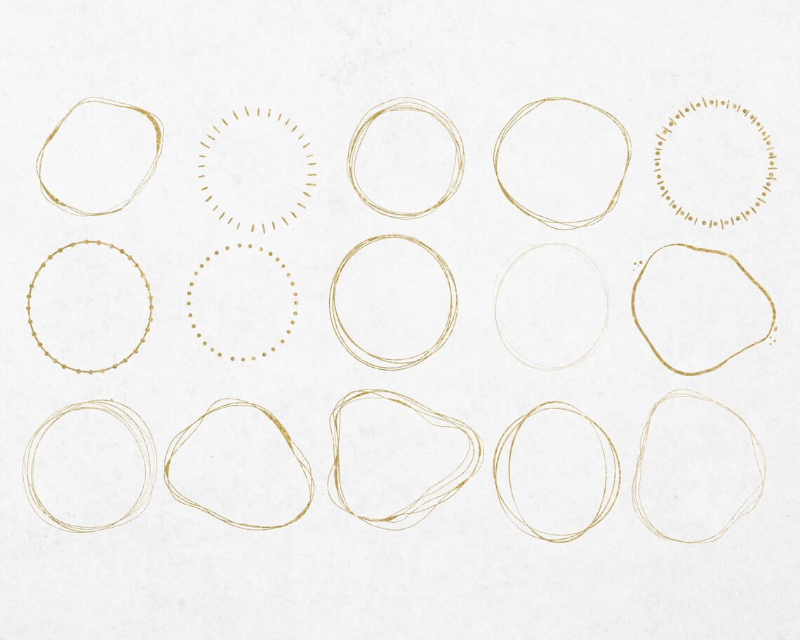 Watercolour and Glitter Circle Clipart, Sparking Gold Glitter Circle ...