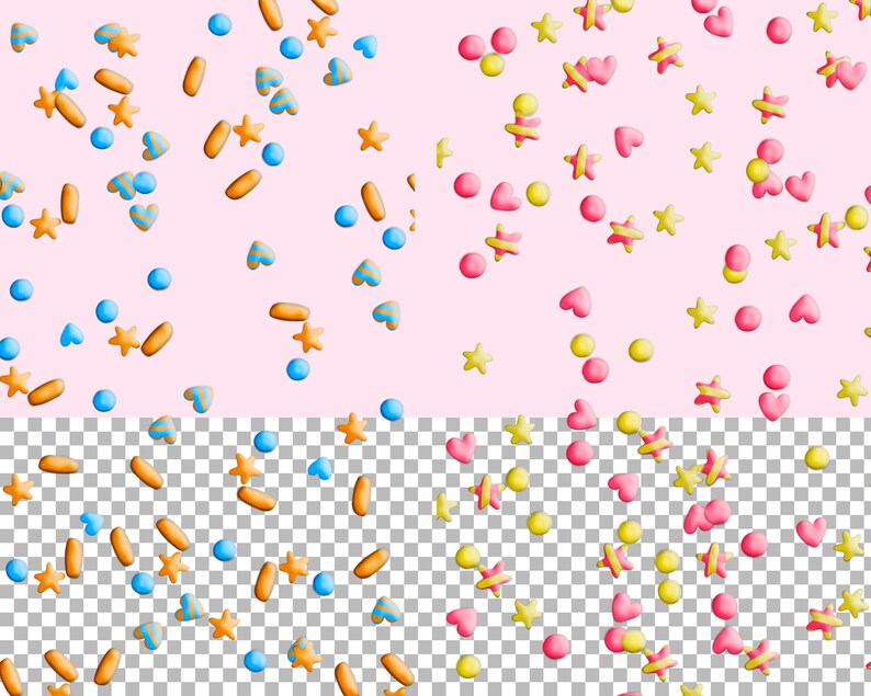 Rainbow Cake Sprinkle Overlays, PNG Donut Sprinkle Clipart, Transparent ...