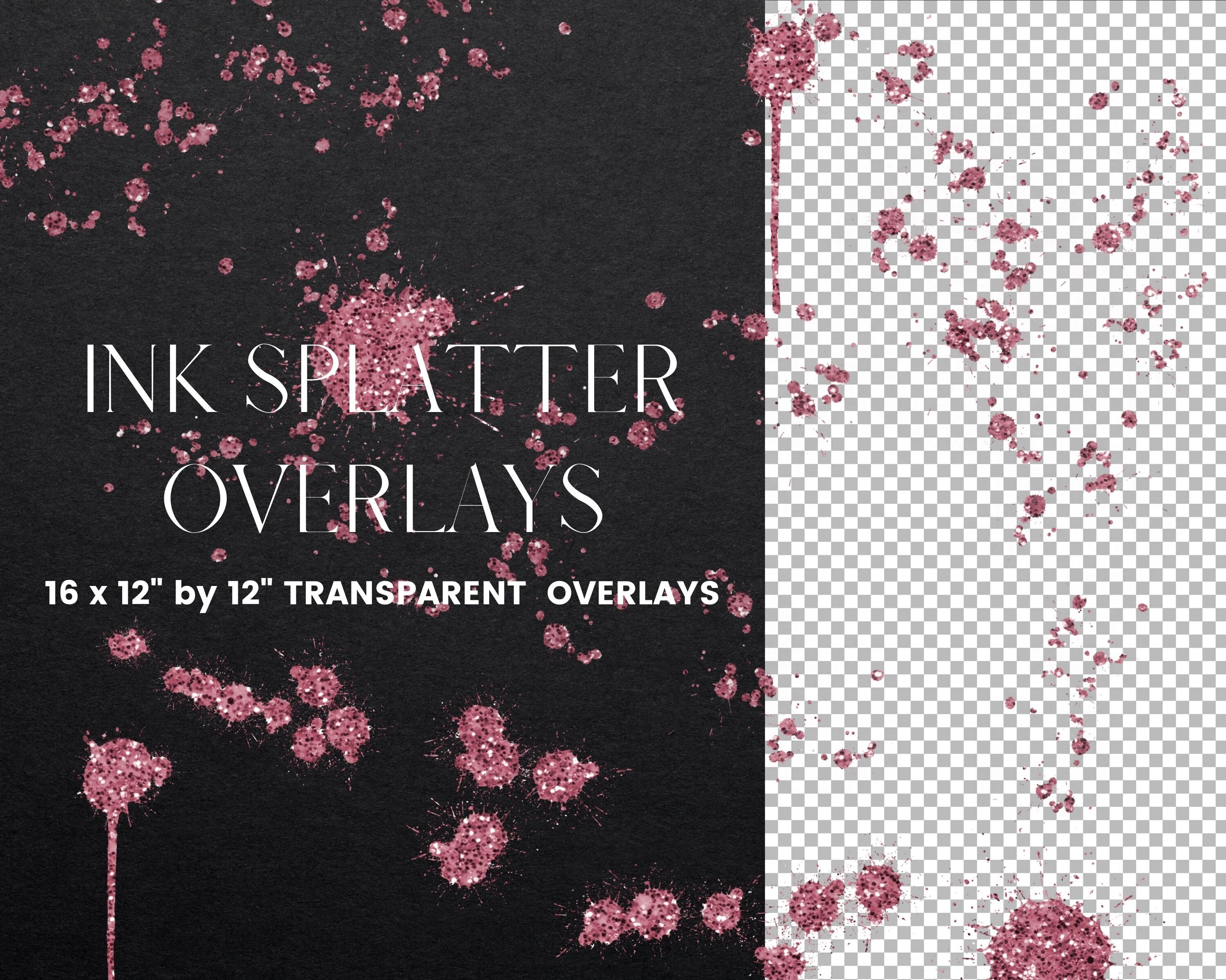 Rose Gold Ink Splatter overlays Rose Gold foil ink dot | Etsy