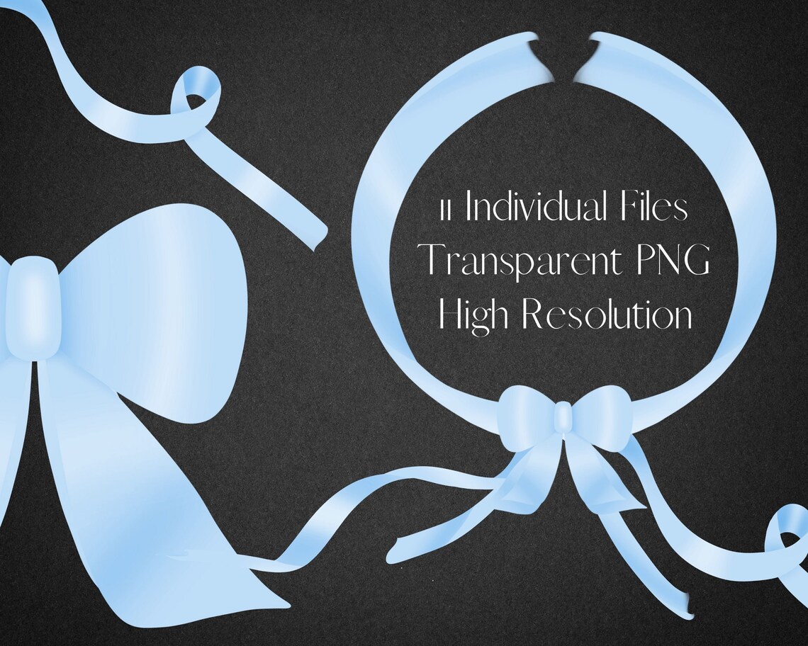 Blue Ribbon Frame Clipart Ribbon Clipart Blue Bow Digital - Etsy