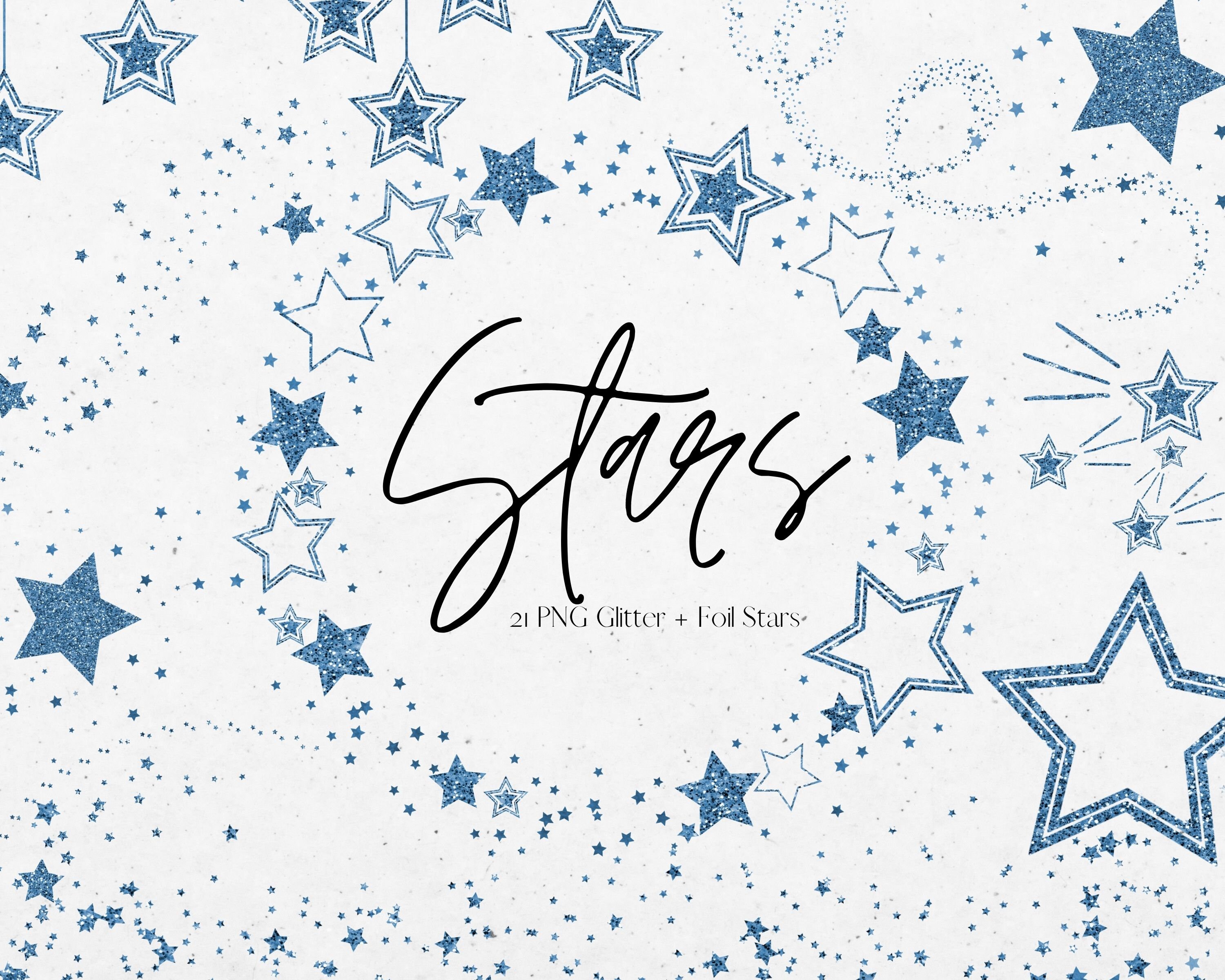 21 Blue Glitter Stars Clipart Set Blue Glitter Star Frames - Etsy
