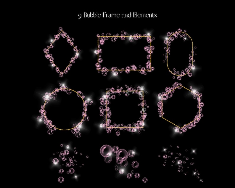 Sparkling Pink Soap Bubble Frame Clipart Bubble Clip Art - Etsy