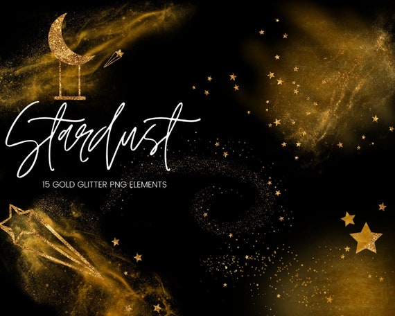 Gold Glitter Space Clipart Cosmic Space Dust Galaxy Overlay | Etsy