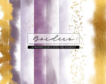 Orange Glam Tear Border Clip Art Luxury Metallic and Gold - Etsy